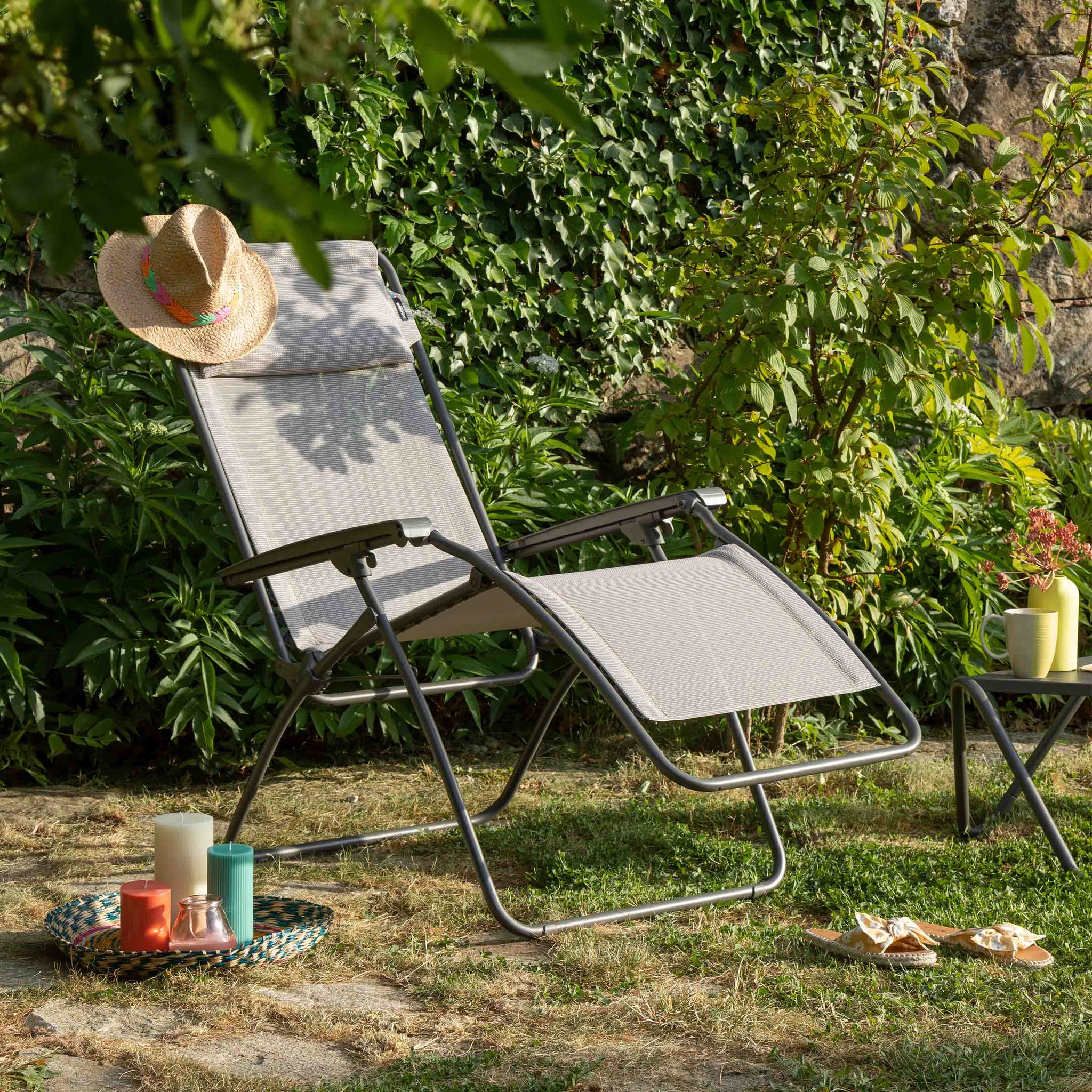 reclining chair rclip Batyline®iso magnolia tubing titane